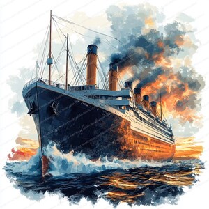18 Titanic Ship Clipart | Historical Nautical Illustrations | Printable ...