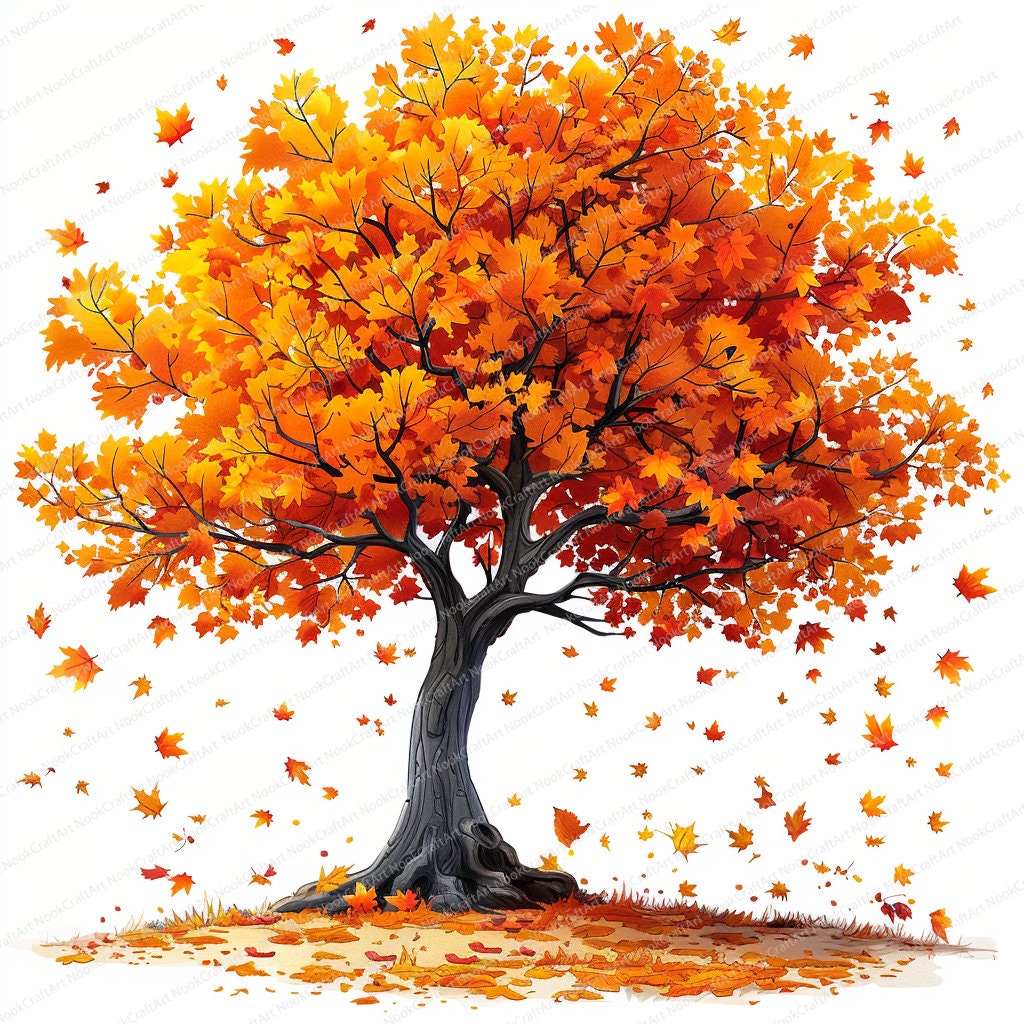Set of 22 Autumn Tree Leaves Clipart Images Autumn Clipart High Quality ...