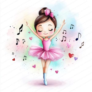 18 Cute Ballerina Clipart | Whimsical Ballerina | Printable Watercolor ...