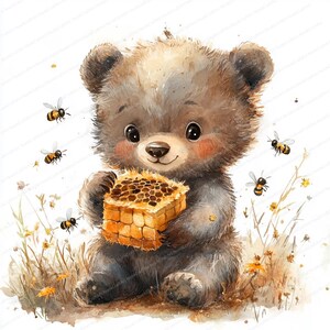 19 Cute Bear With Beehive Clipart | Adorable Honey Bee Illustration ...