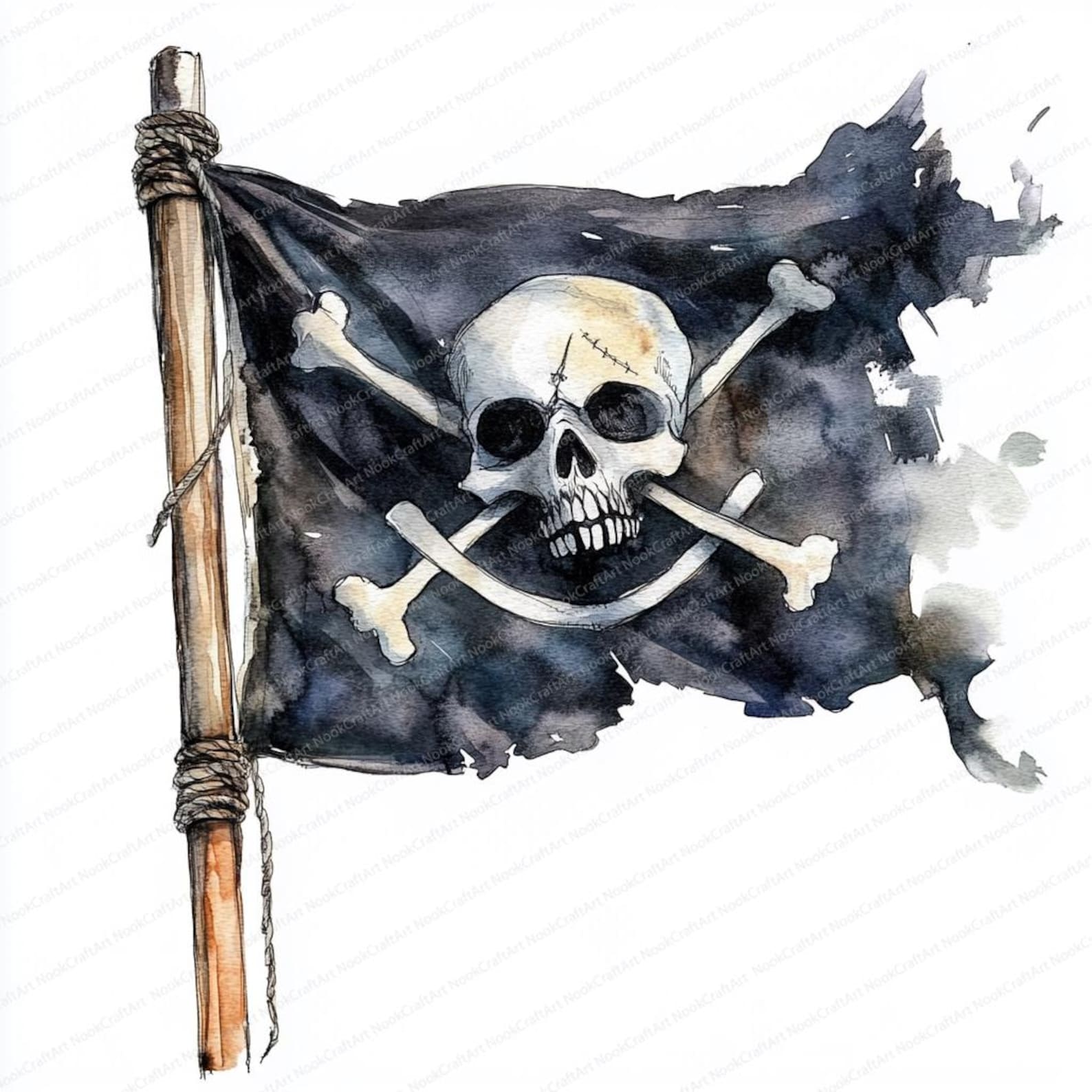 17 Pirate Flag Clipart | Pirate Jolly Roger Flag Print | Printable ...