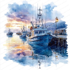 21 Maritime Harbor Clipart | Nautical Boat Illustrations | Printable ...