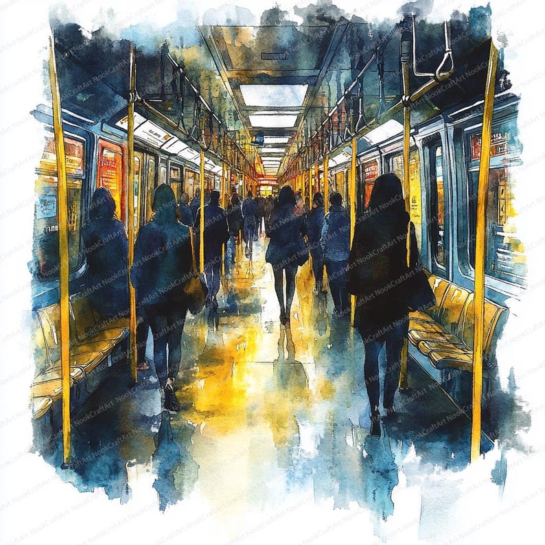 20 Rush Hour Metro Clipart | Busy Commuters Illustration Pack ...