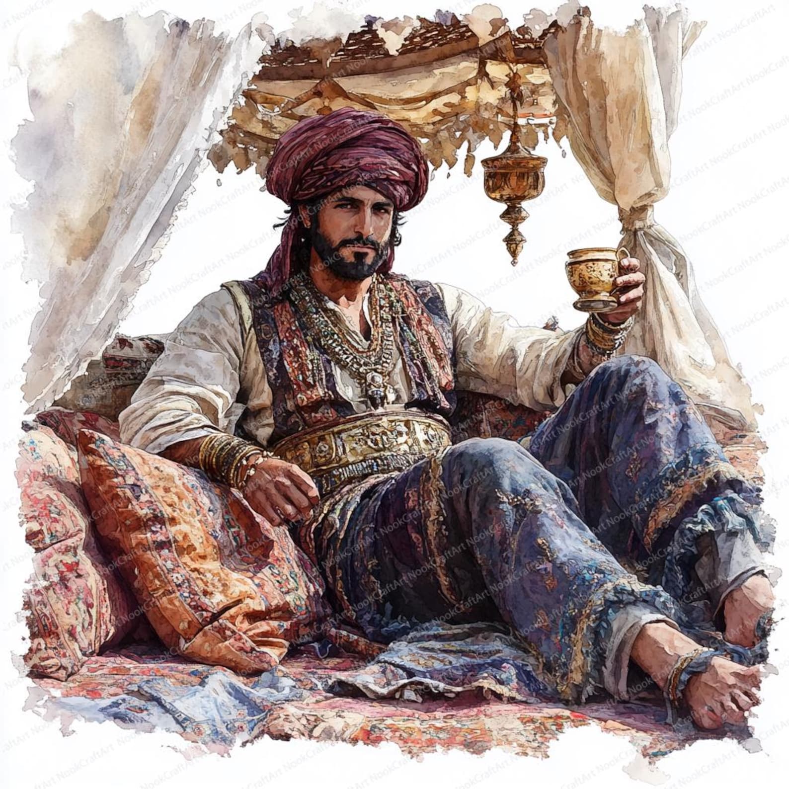 23 Turkish Sultan Clipart | Ottoman Empire Illustration | Printable ...