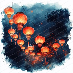 13 Chinese Lantern Clipart Collection | Oriental Festival Bundle ...