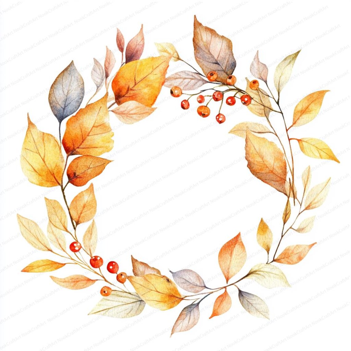 14 Autumn Leaves Wreath Clipart | Fallen Autumn Leaves Clipart ...