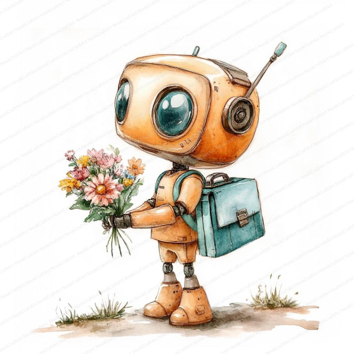 20 Pupil Robots Clipart | Robot Learner Clipart | Printable Watercolor ...