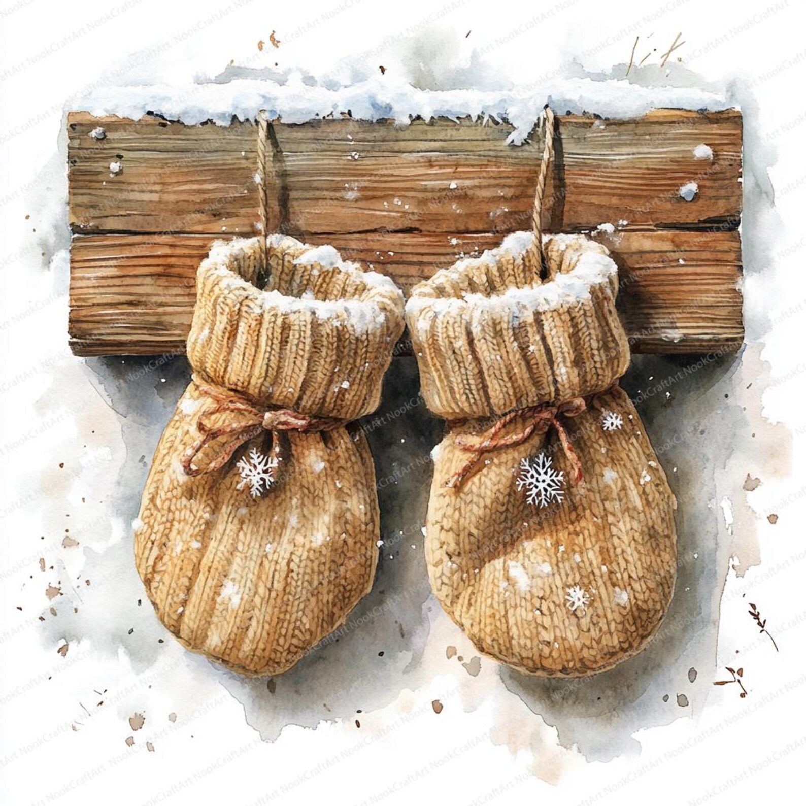 19 Mittens on String Clipart | Cozy Winter Decoration Illustration ...