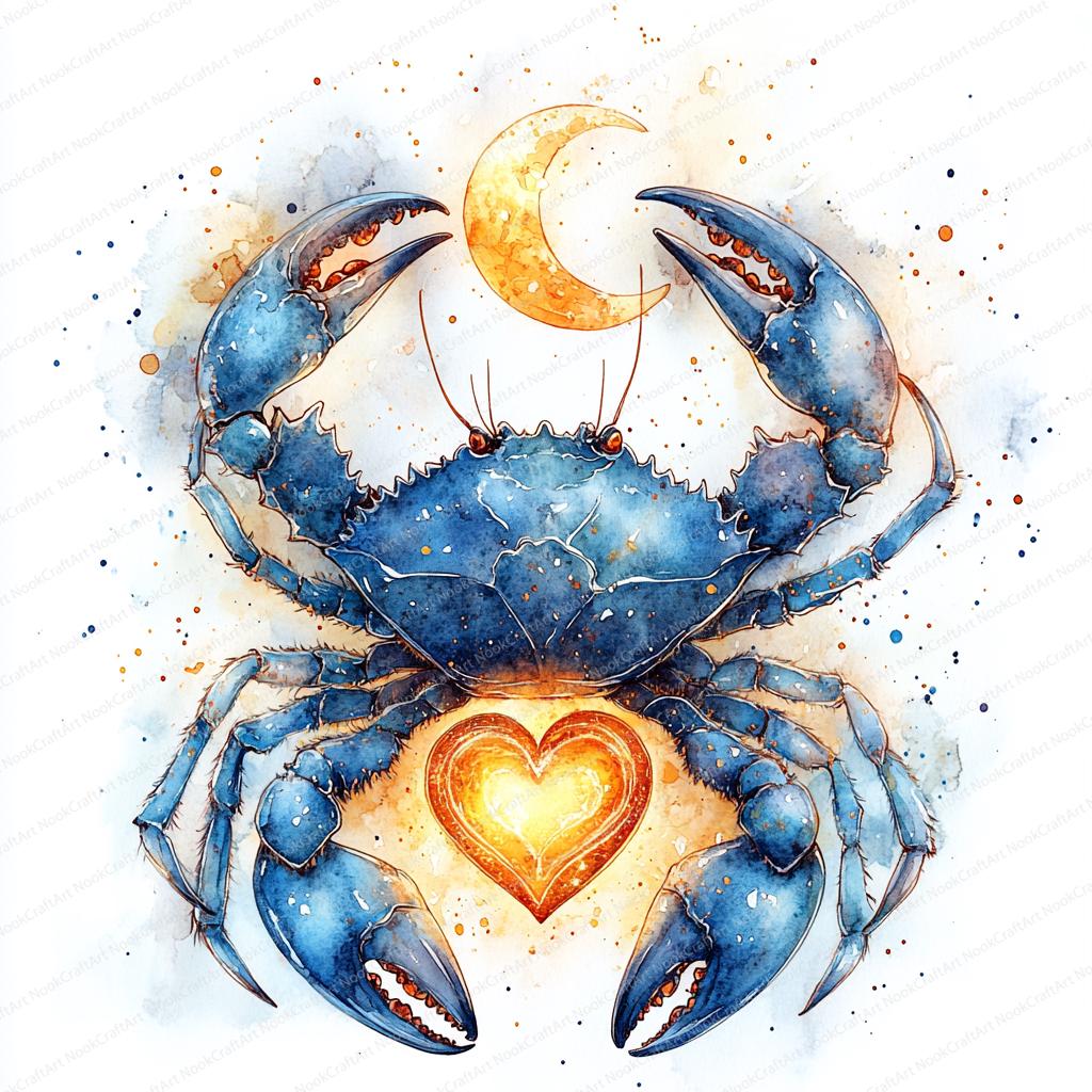 18 Mystical Cancer Zodiac Clipart | Celestial Art Collection ...