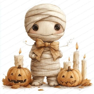 23 Cute Mummy Clipart Set | Halloween Cartoon Characters Collection ...