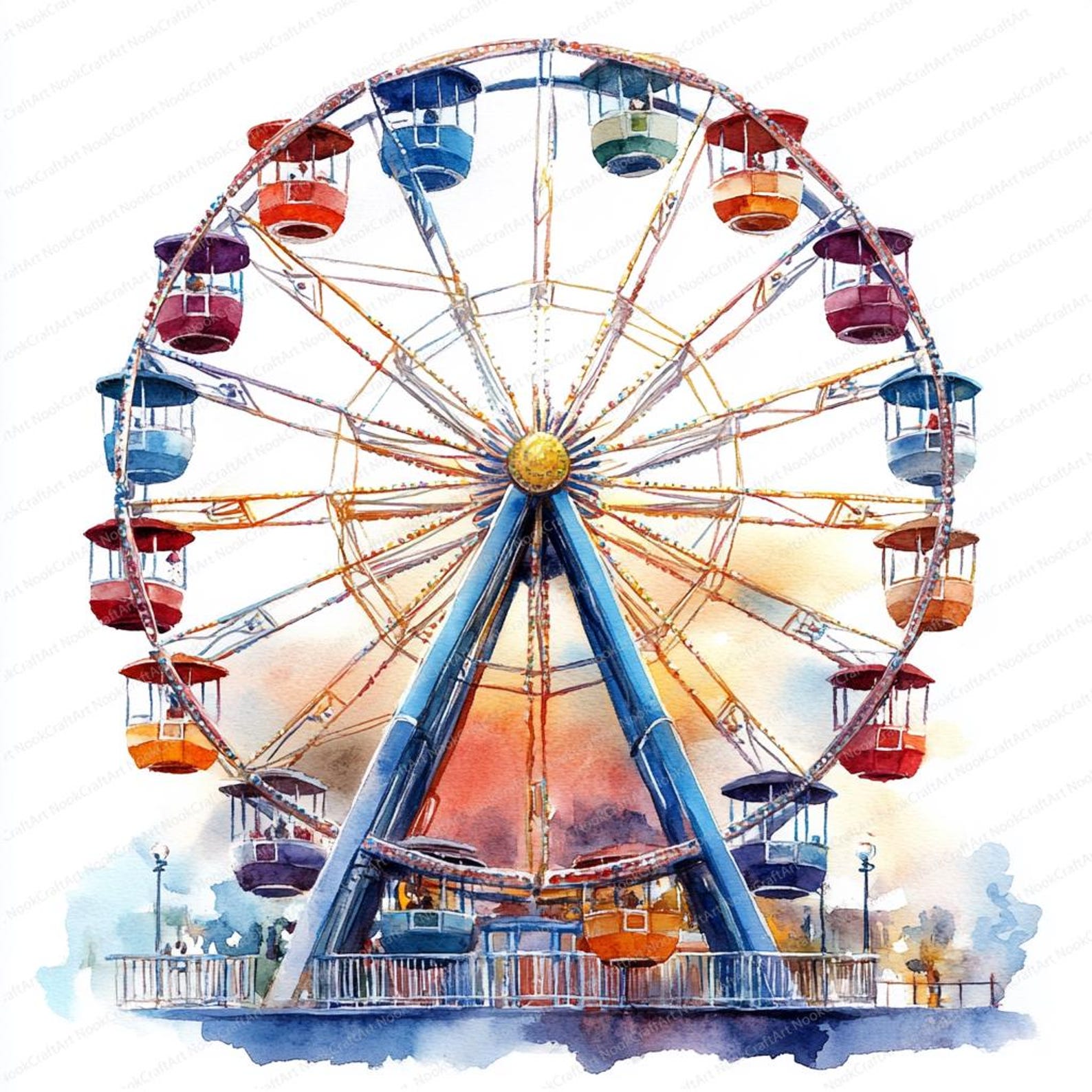 20 Ferris Wheel Clipart Collection | Whimsical Carnival Designs ...