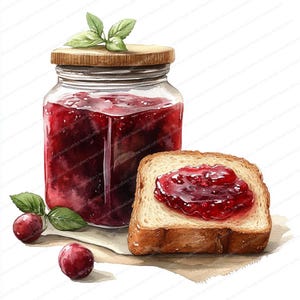 21 Jam Spread Clipart | Perfect Breakfast Illustration | Printable ...