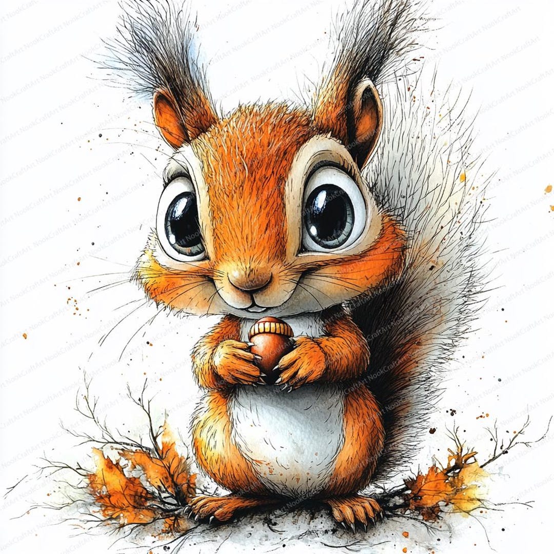 15 Funny Quirky Squirrel Clipart | Surprised Squirrel Designs ...