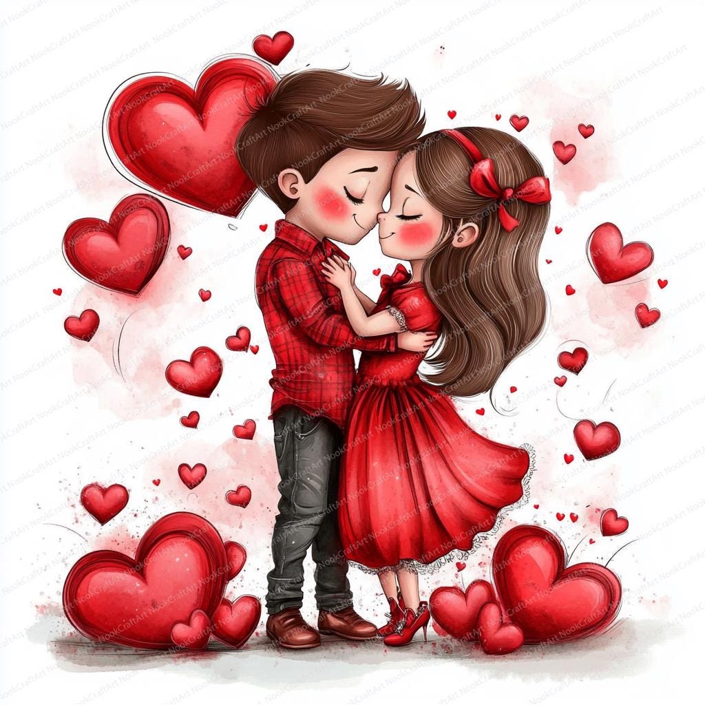 15 Valentine's Day Couple Clipart | Cute Romantic Art | High Quality ...