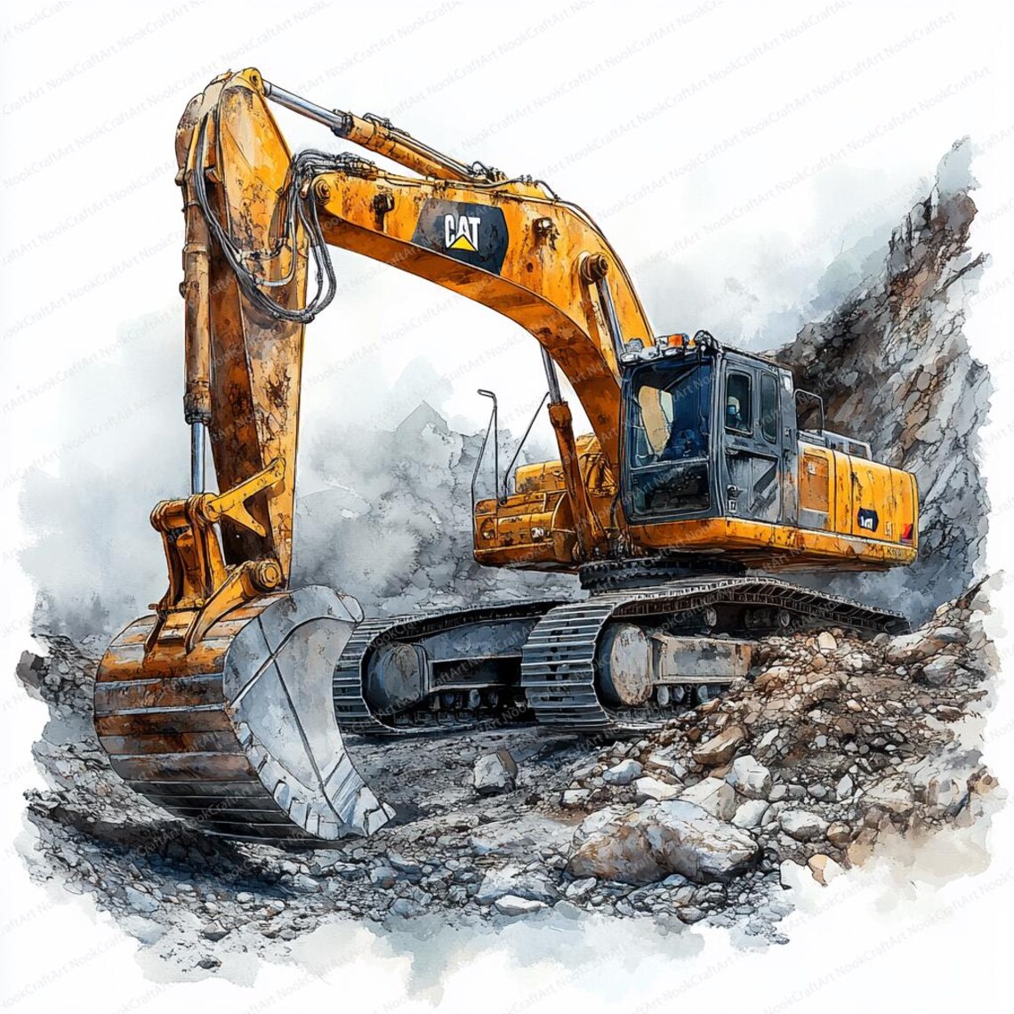 20 Excavator Construction Clipart | Heavy Machinery Illustrations ...