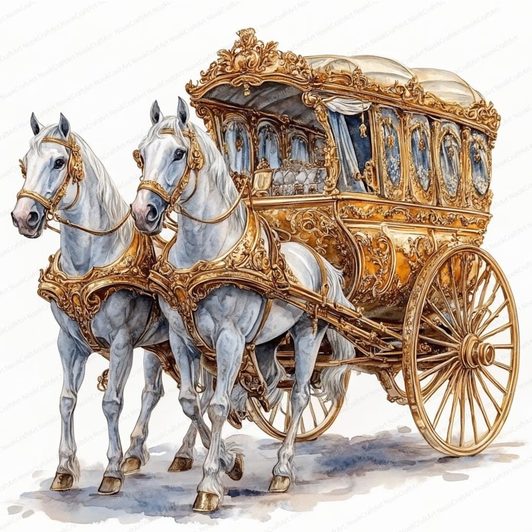 15 Horse Carriage Clipart | Vintage Horse-drawn Illustration ...