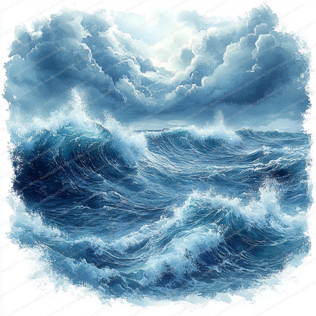 21 Hurricane Sea Clipart | Stormy Ocean Graphic Elements | Printable ...