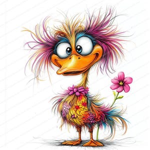 Frazzled Duck Clipart | 14 High Res Watercolor Jpgs | Printable ...