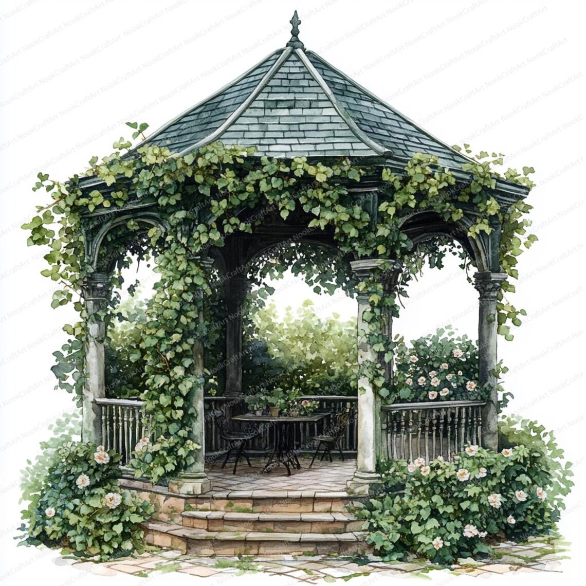 23 Garden Arbor Clipart | Gazebo With Climbing Plants | Printable ...