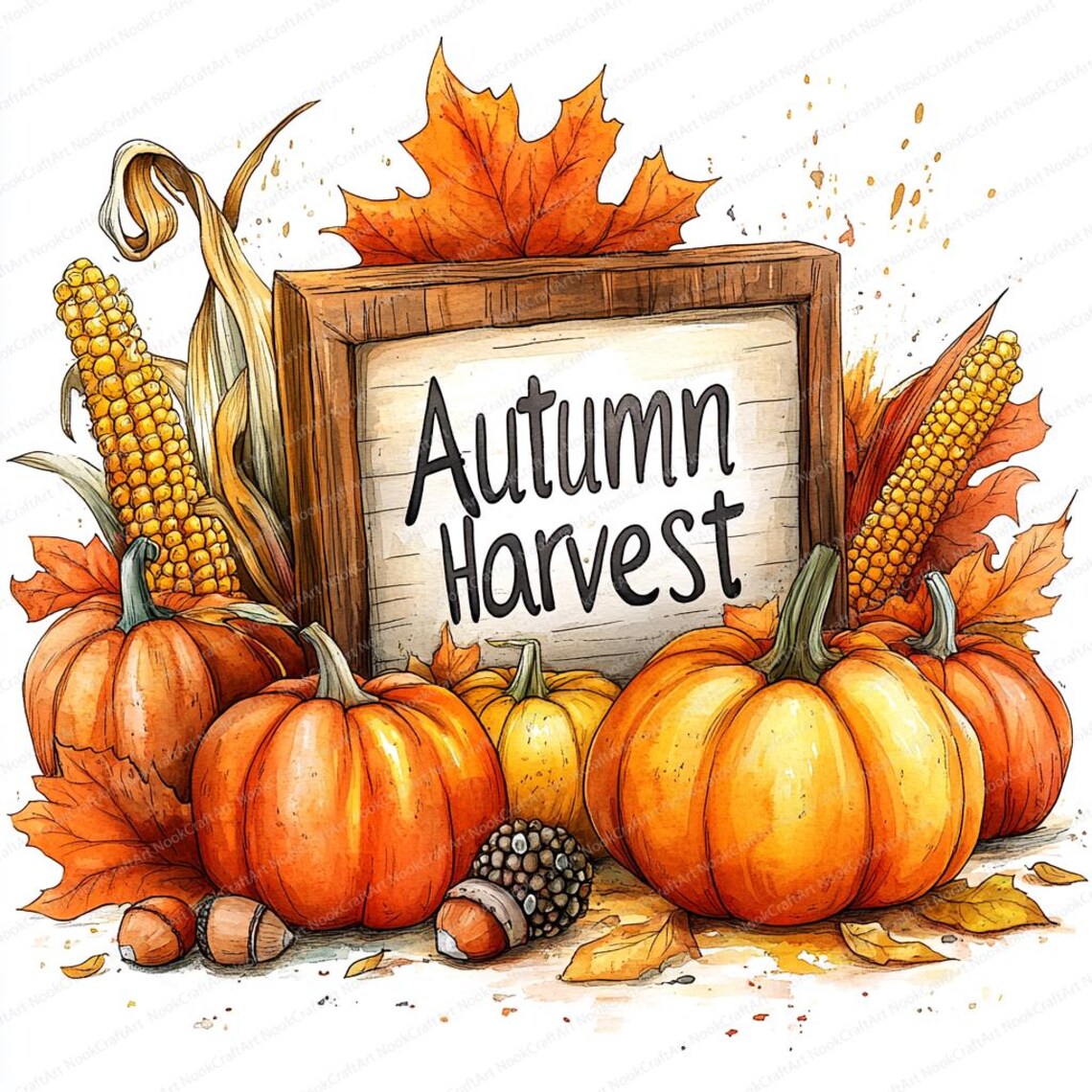 21 Pumpkin Harvest Clipart | Fall Seasonal Pumpkin Art | Printable ...