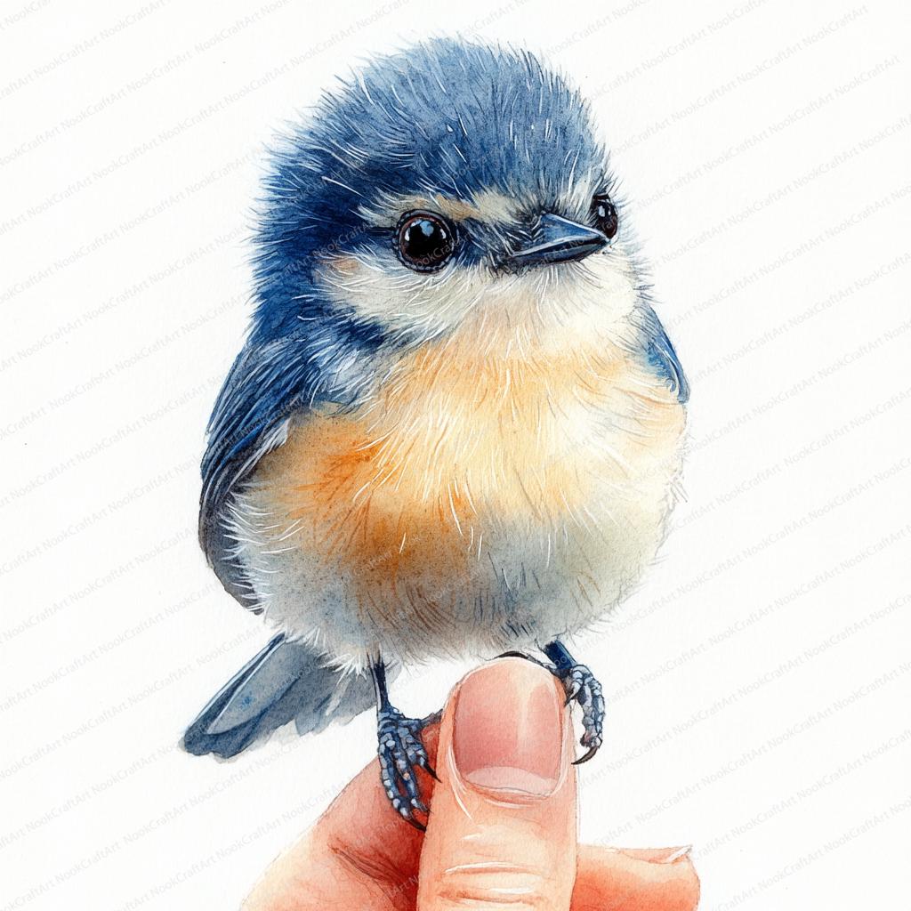 19 Blue Tit Finger Clipart | Small Bird Illustration Design | Printable ...