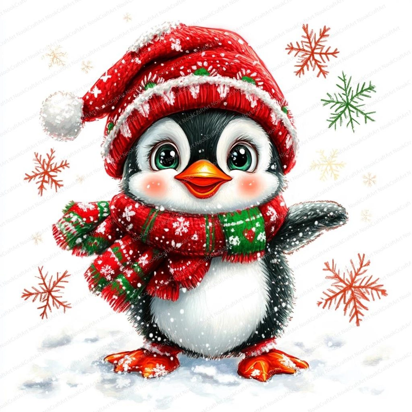 16 Winter Penguin Clipart | Christmas Penguin Clipart | Printable ...
