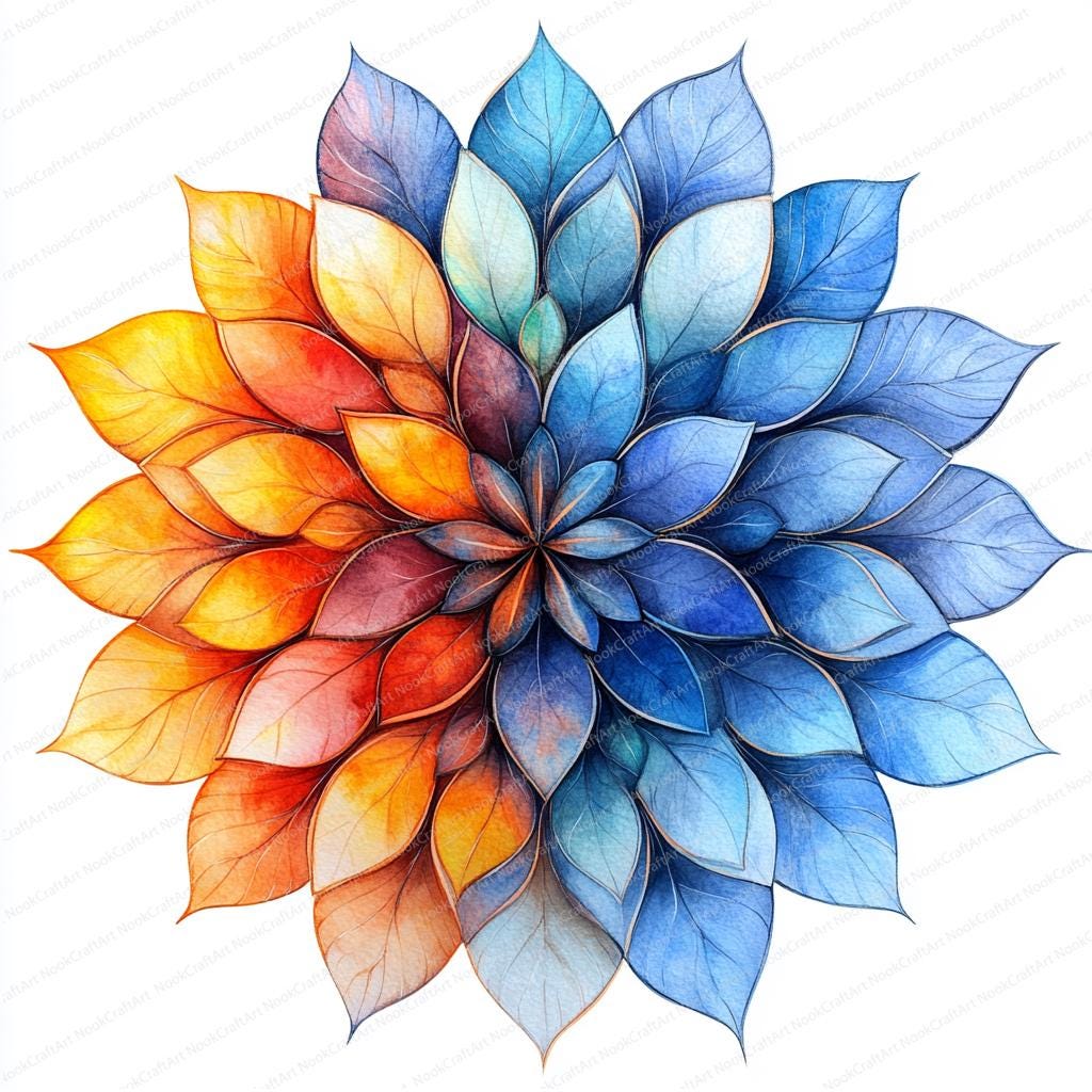 20 Mandala Flower Petals Clipart | Symmetrical Floral Design Elements ...