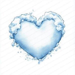 16 Snow Heart Clipart | Printable Watercolor Clipart | High Quality ...