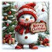 16 Marry Christmas Snowman Bundle Clipart | Printable Watercolor ...
