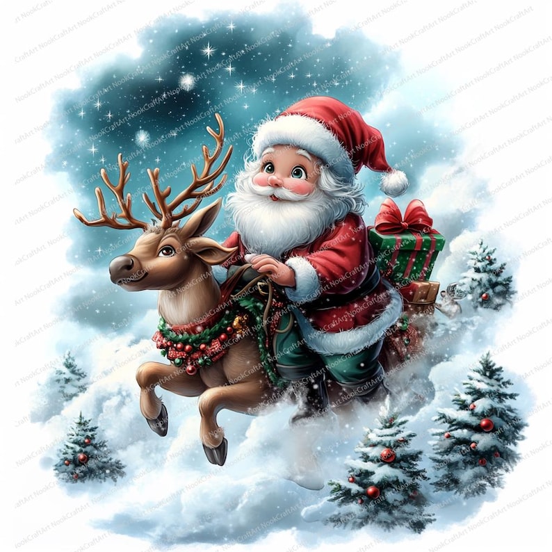 12 Christmas Santa Clipart | Cute Christmas Santa Clipart | Printable ...