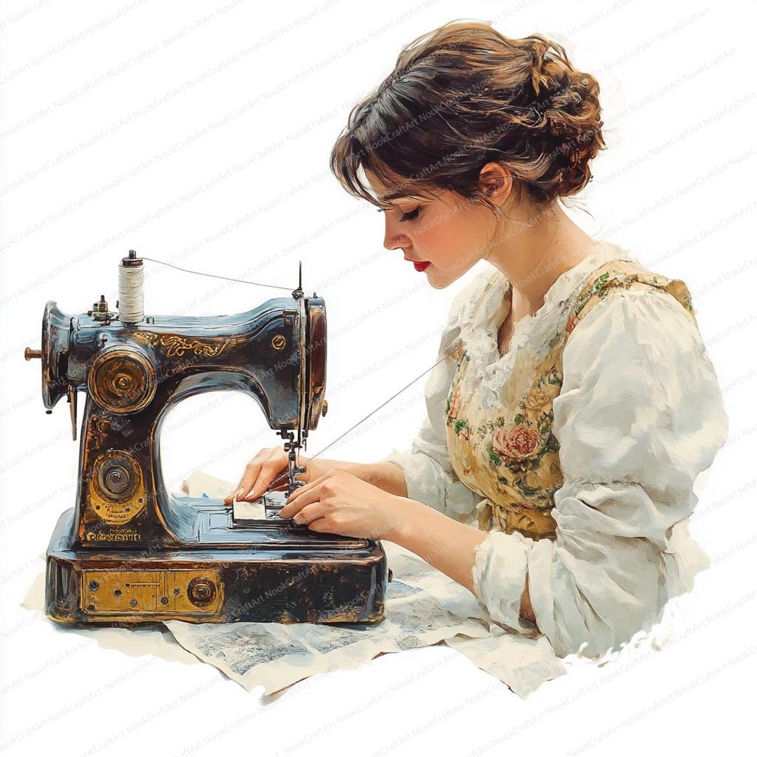 17 Seamstress Clipart | Sewing Machine Illustration | Printable ...