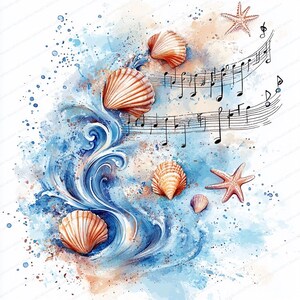 14 Musical Notes With Nautical Themes Clipart | Ocean Melodies ...