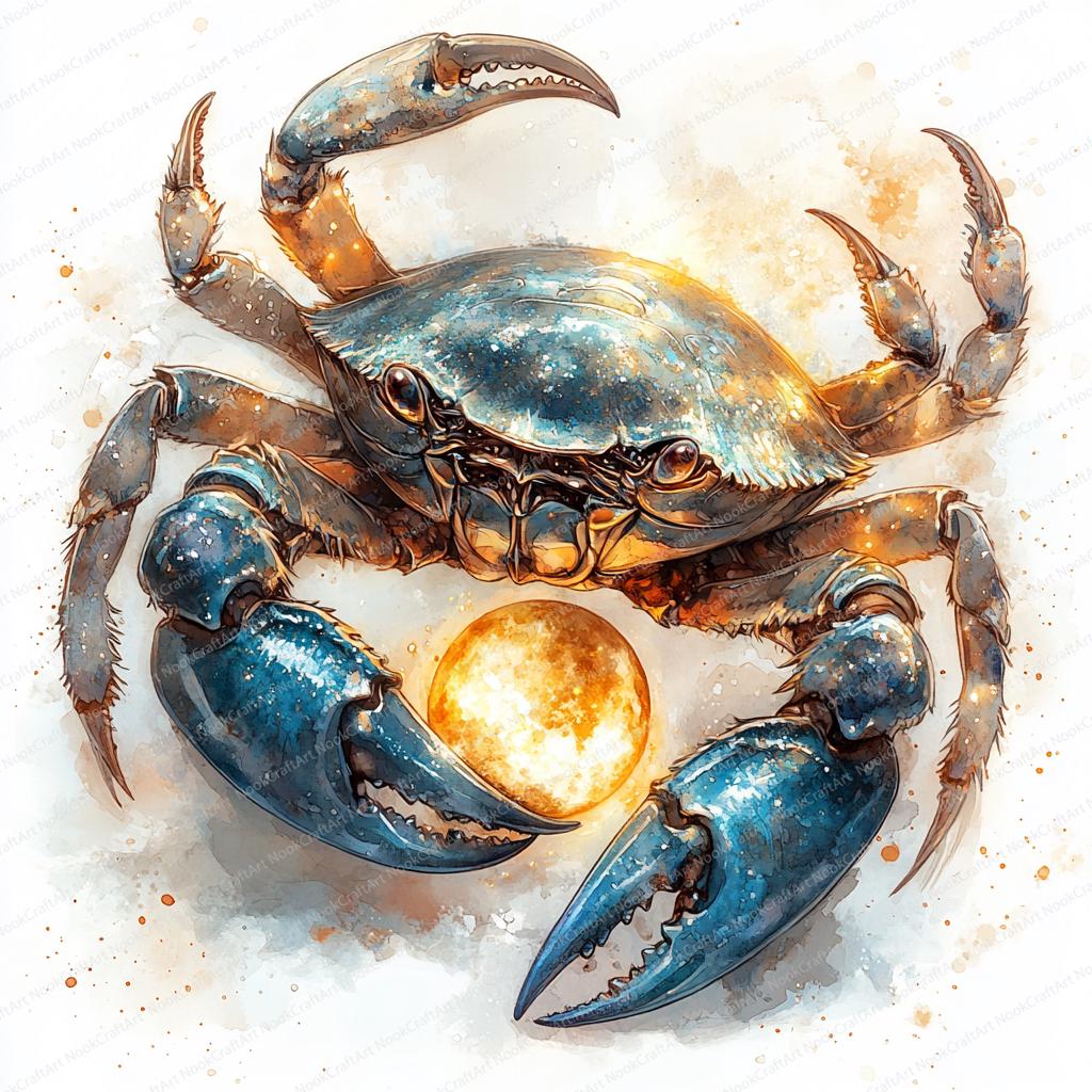 18 Mystical Cancer Zodiac Clipart | Celestial Art Collection ...