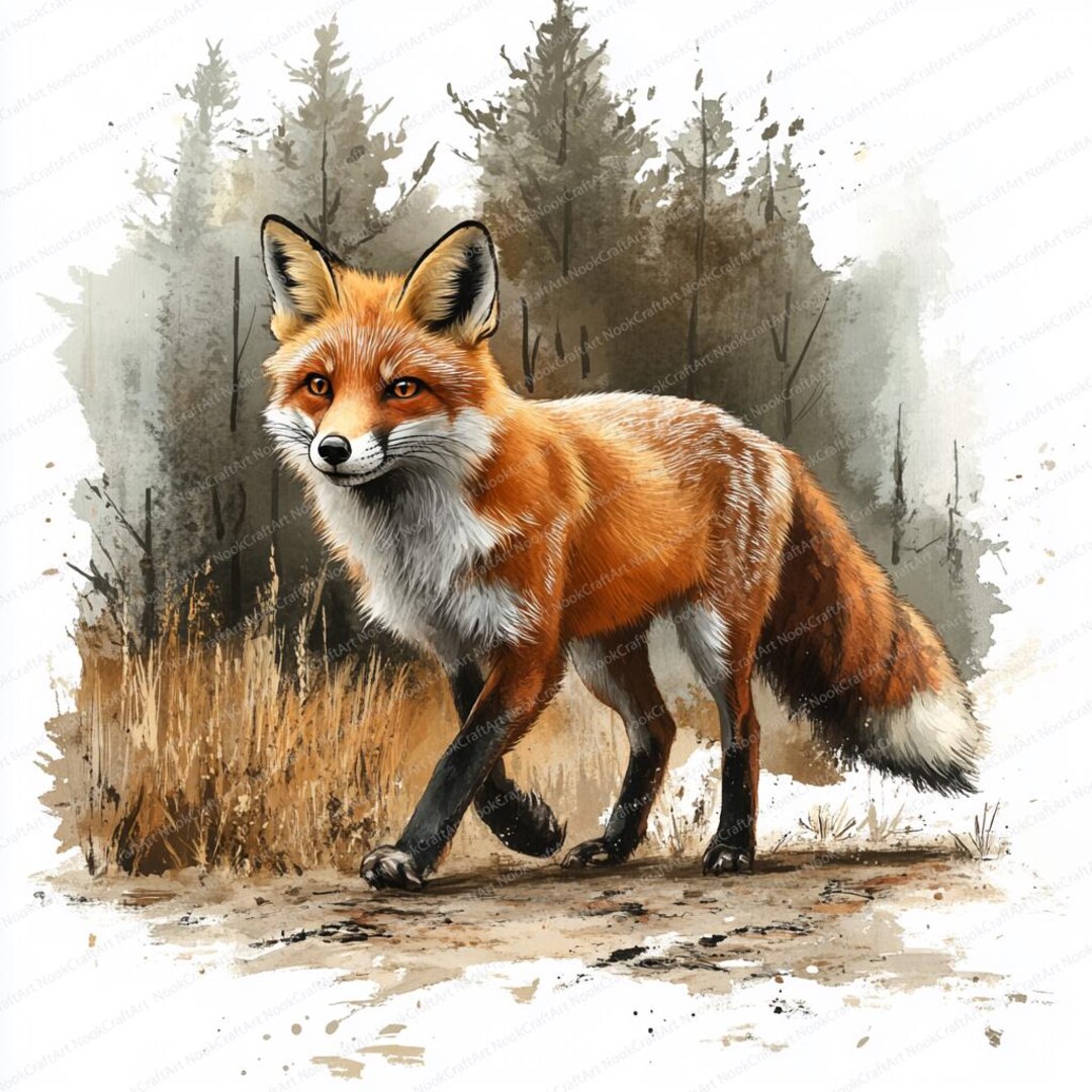18 Fox Forest Trail Clipart | Woodland Animal Footprints Illustration ...