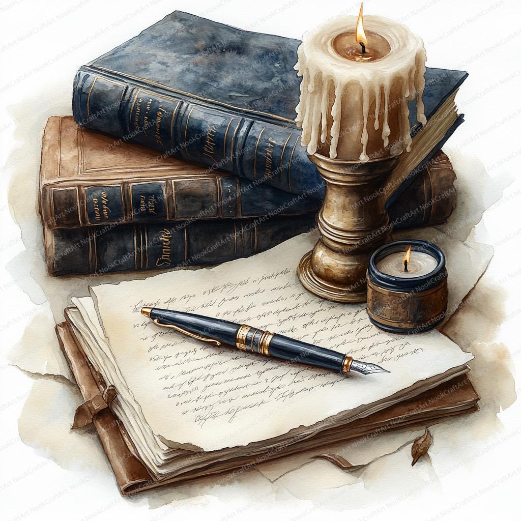 24 Victorian Style Quill Clipart | Gothic Script Note Design ...