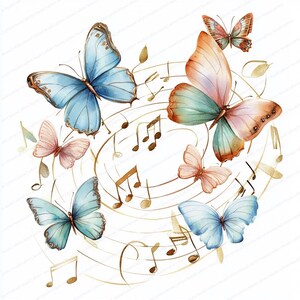 14 Notes With Butterflies Clipart | Musical Whimsy | Printable ...