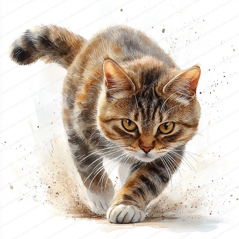 24 Cat Poses Clipart | Feline Silhouettes Collection | Printable ...