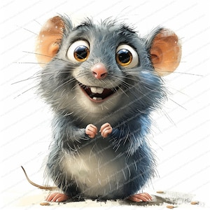 18 Cute Funny Mouse Clipart Bundle | Printable Watercolor Clipart ...