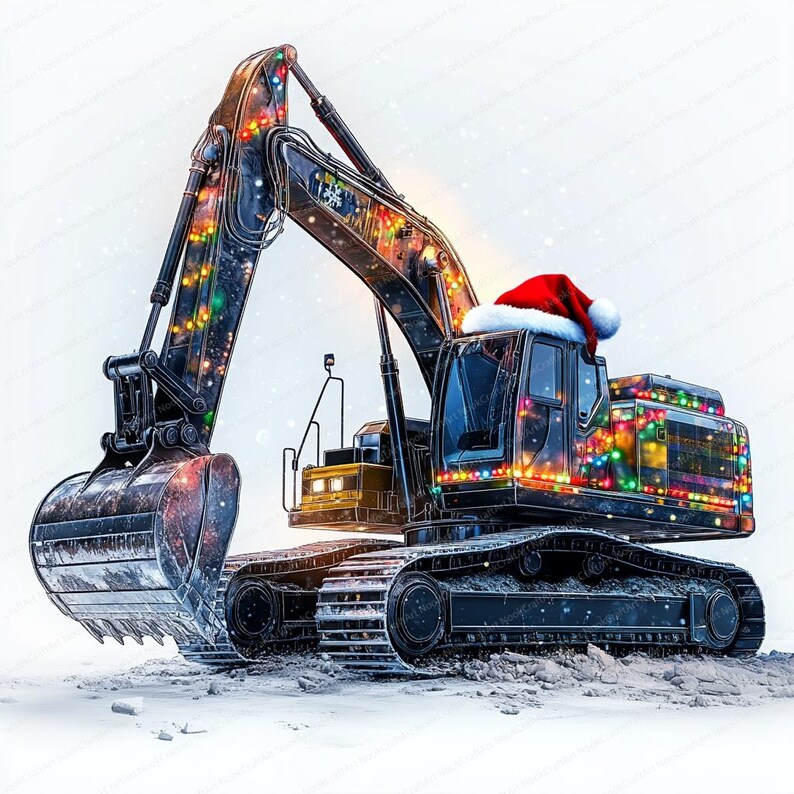 14 Watercolor Construction Truck | Merry Christmas Excavator ...