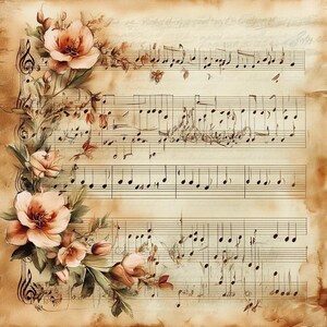 14 Vintage Sheet Music | Printable Watercolor Clipart | High Quality ...