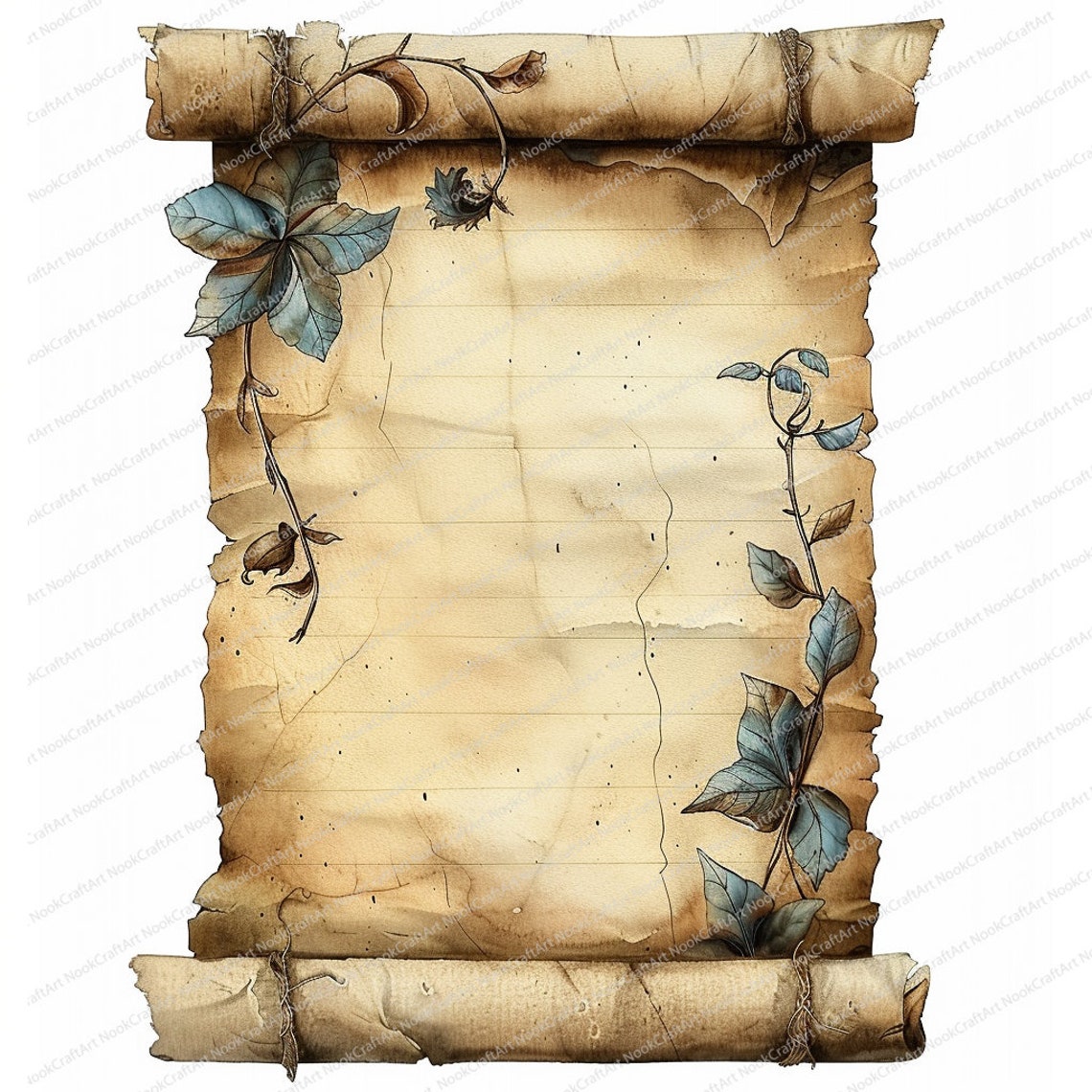12 Vintage Scroll Clipart Floral Old Paper High Quality Jpgs Printable ...