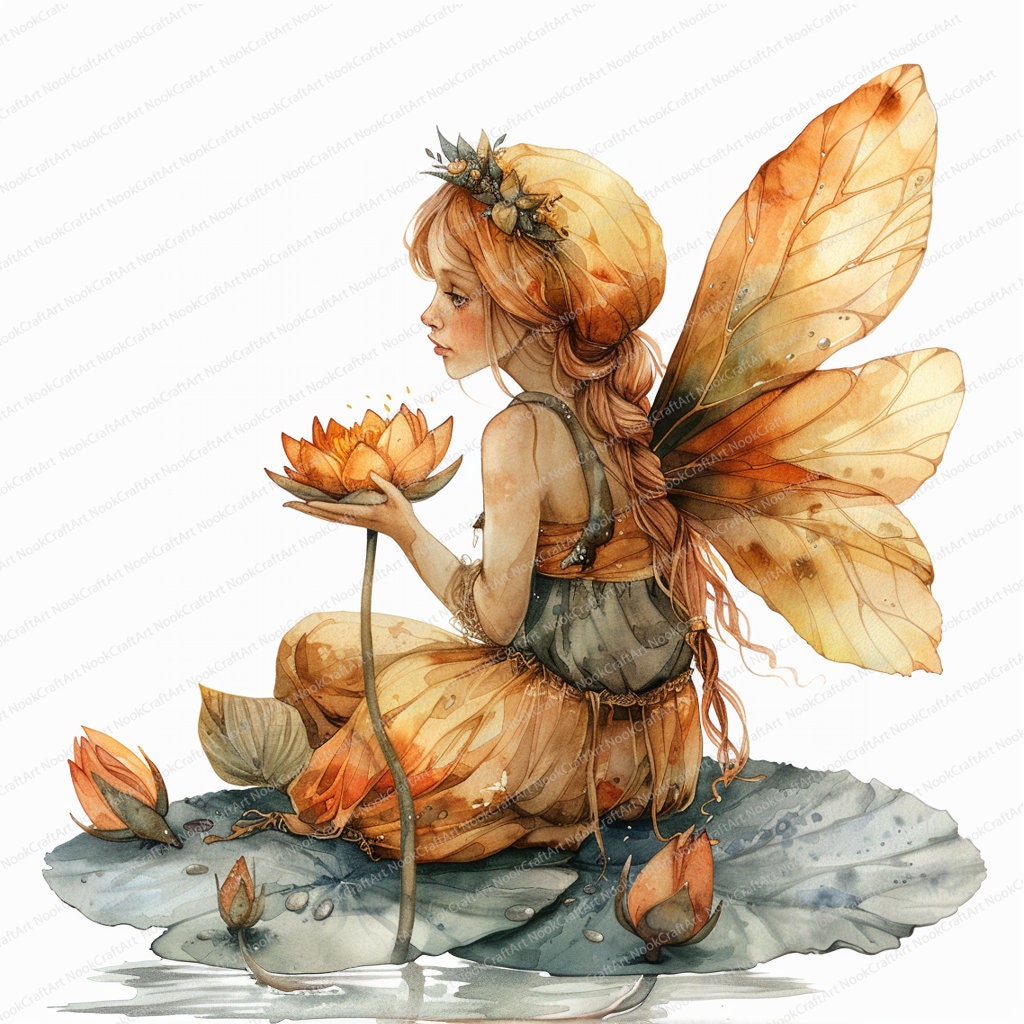 12 Spring Fairy Clipart Bundle | Fairy in Flowers | Printable ...