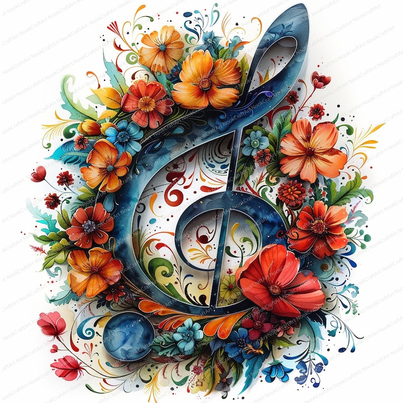 Set of Music Notes Clipart 14 Music Notes Cliparts Printable Watercolor ...