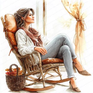 14 Clipart of Woman in Rocking Chair | Restful Place | Printable ...