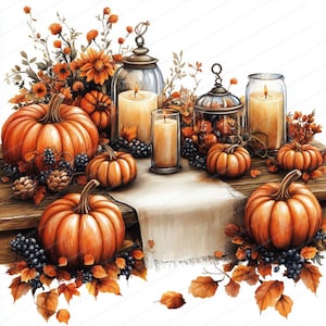 14 Fall Thanksgiving Clipart | Autumn Harvest | Printable Watercolor ...