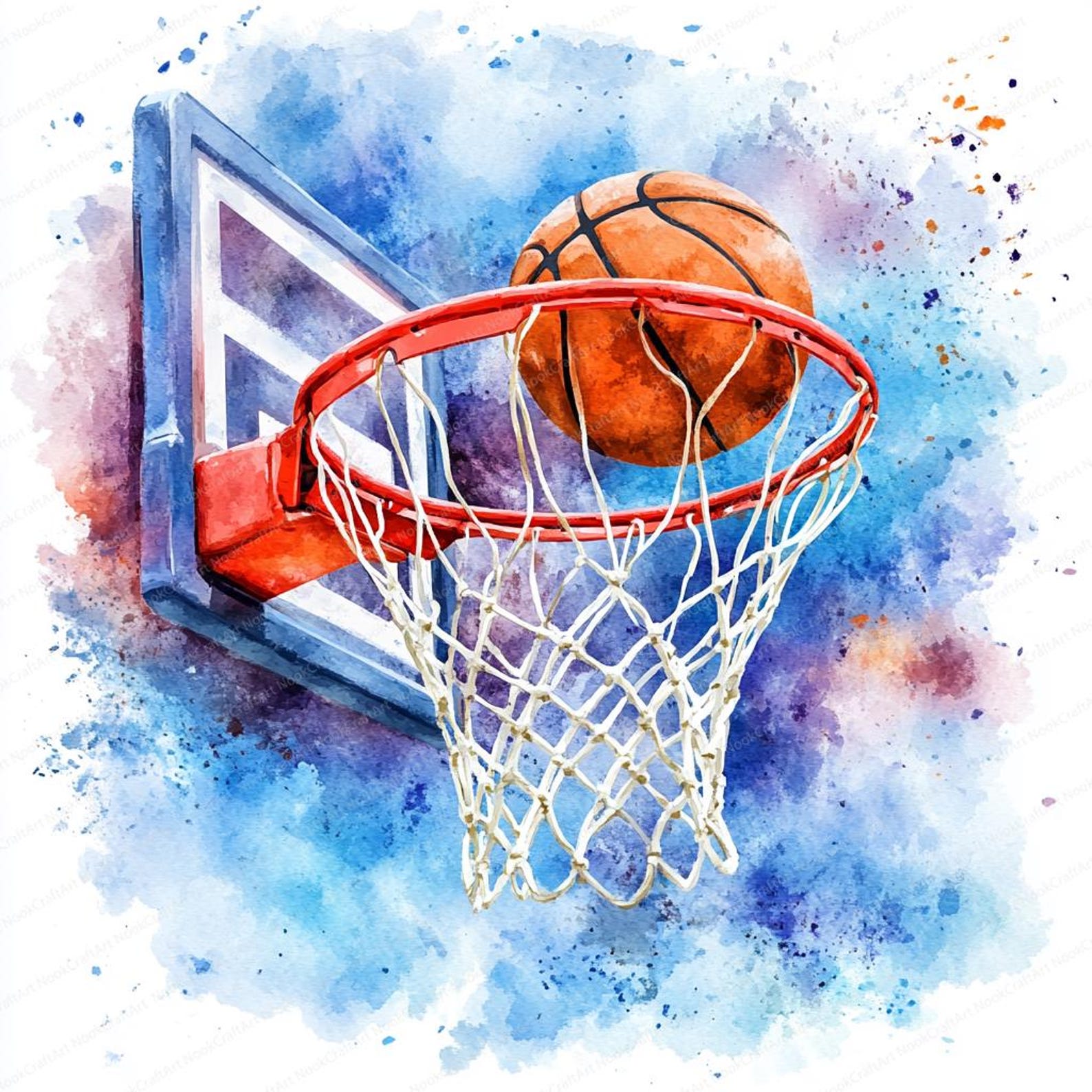 14 Watercolor Basketball Clipart | Sports Basketball | Printable ...