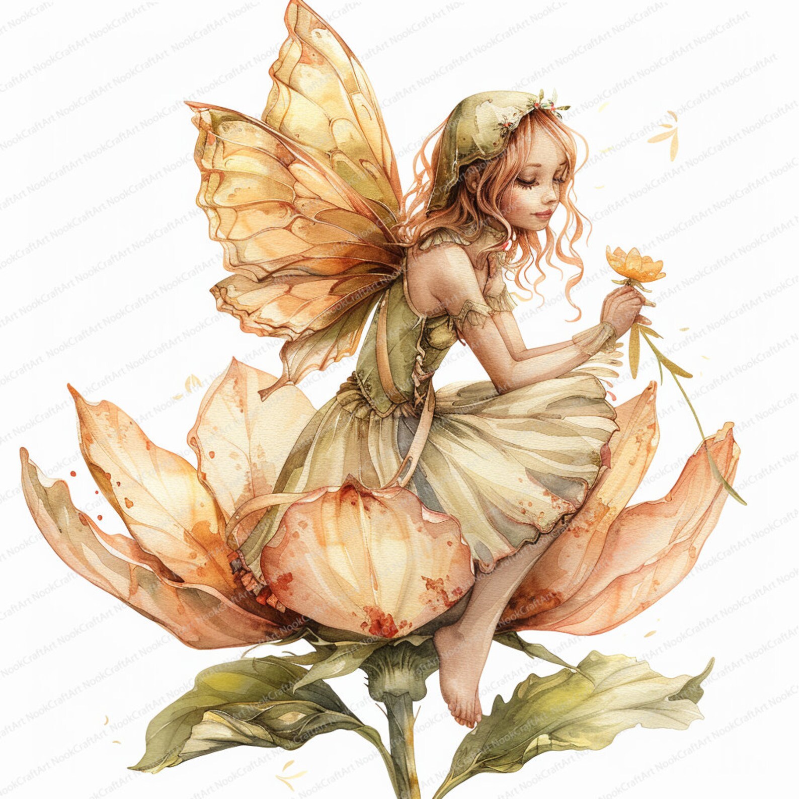 12 Spring Fairy Clipart Bundle | Fairy in Flowers | Printable ...