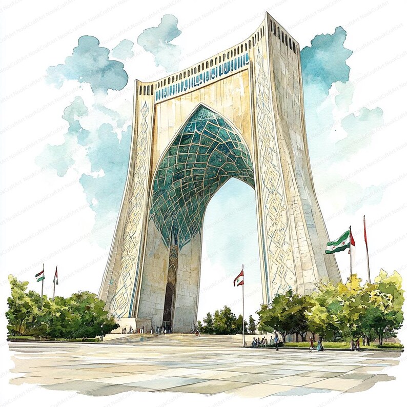 19 Azadi Tower Clipart | Iran Monument Art Design | Printable ...