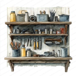 18 Organized Tools Clipart | Neatly Arranged Workshop Illustrations ...
