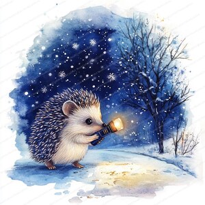 14 Hedgehog With Lantern Clipart | Printable Watercolor Clipart | High ...